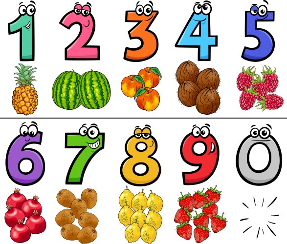 Counting numbers with animals Royalty Free Vector Image