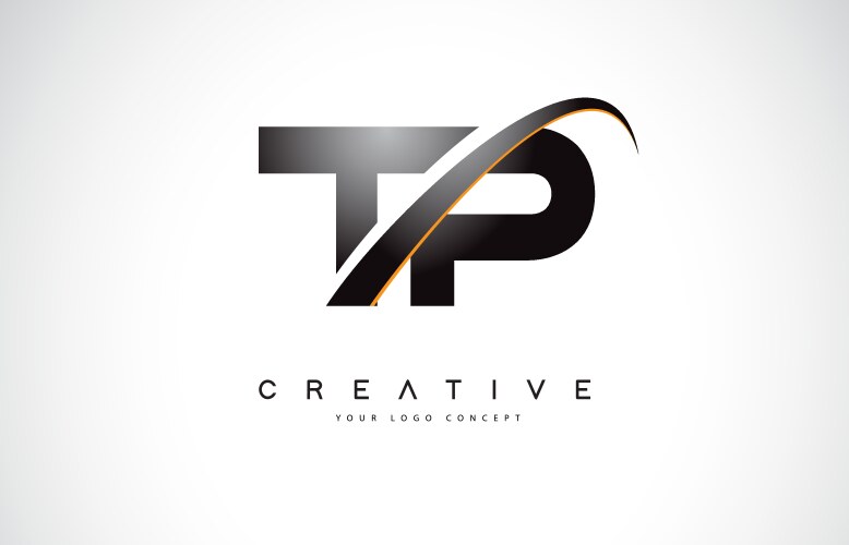 Red and black tp t p letter logo design creative Vector Image
