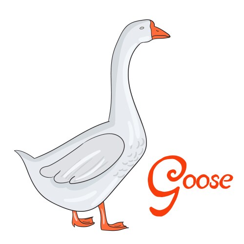 Cartoon smiling goose Royalty Free Vector Image