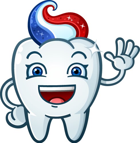 Dance of the tooth and toothpaste Royalty Free Vector Image