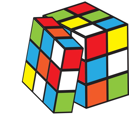 Rubiks cube isolated on white background Vector Image