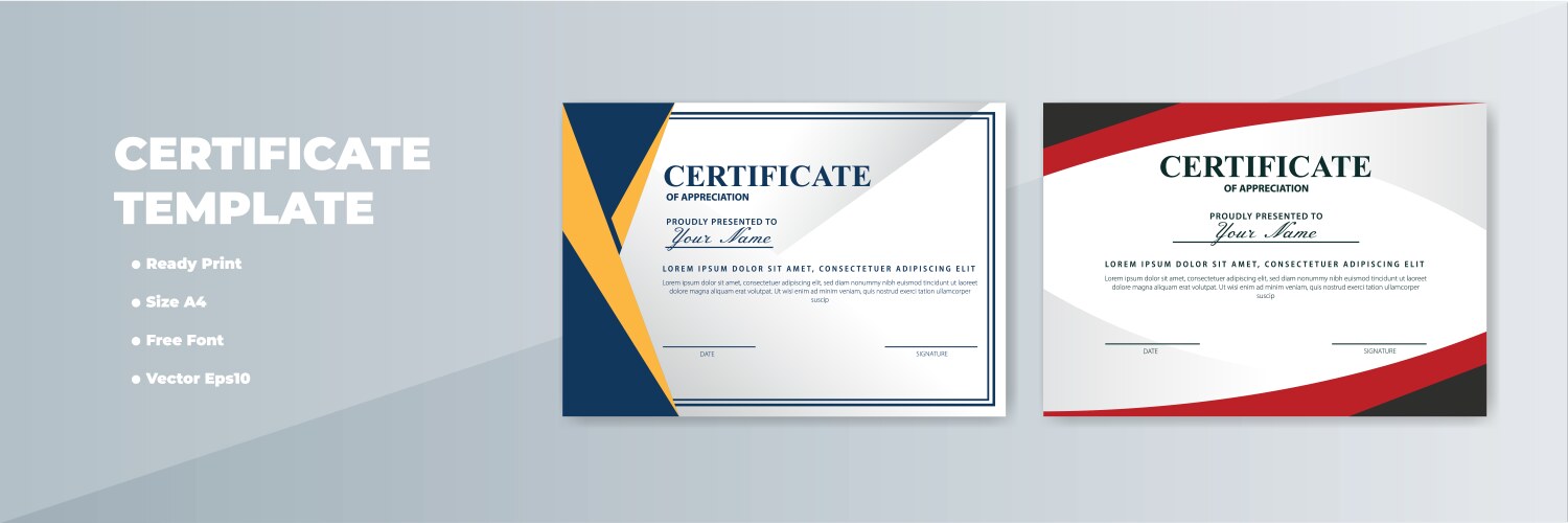 Creative certificate appreciation award Royalty Free Vector