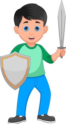 Cute boy cartoon posing Royalty Free Vector Image