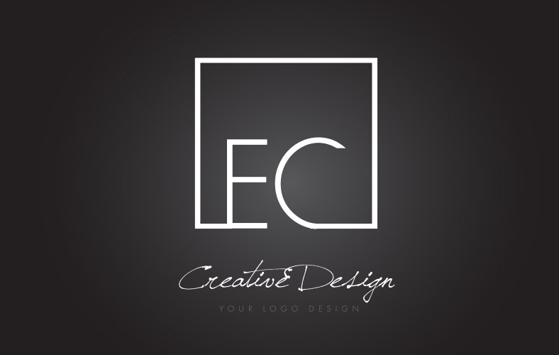 Ec e c brushed letter logo design with creative Vector Image