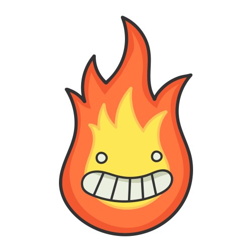 Happy fireball cartoon Royalty Free Vector Image