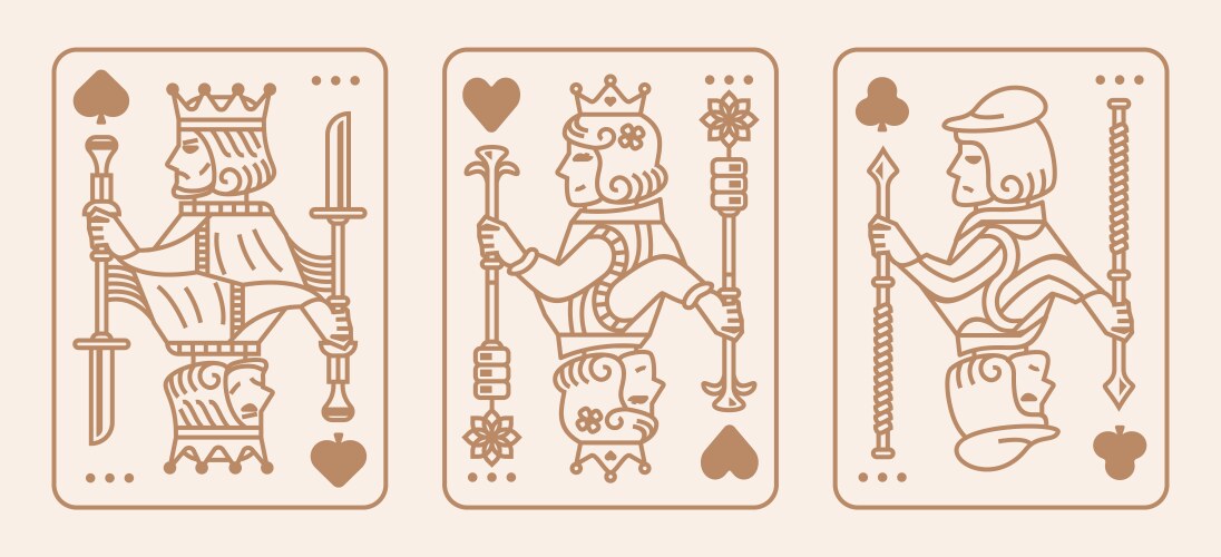 King and queen playing card Royalty Free Vector Image