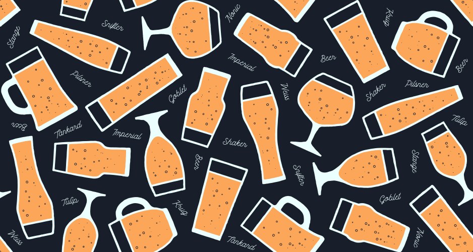 Beer festival seamless pattern Royalty Free Vector Image