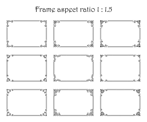 Set of simple narrow frames and flourishes Vector Image