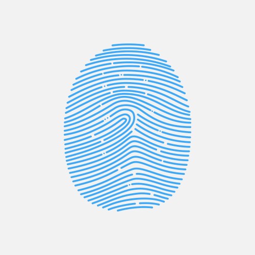 Security shield icon fingerprint identification Vector Image