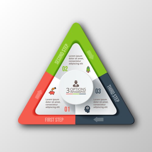 Circle triangle infographic template Royalty Free Vector
