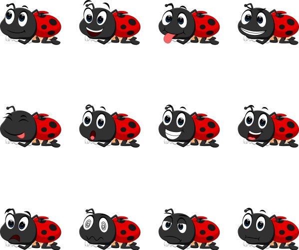 Cute ladybug cartoon Royalty Free Vector Image