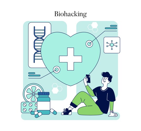 Biohacking flat Royalty Free Vector Image - VectorStock