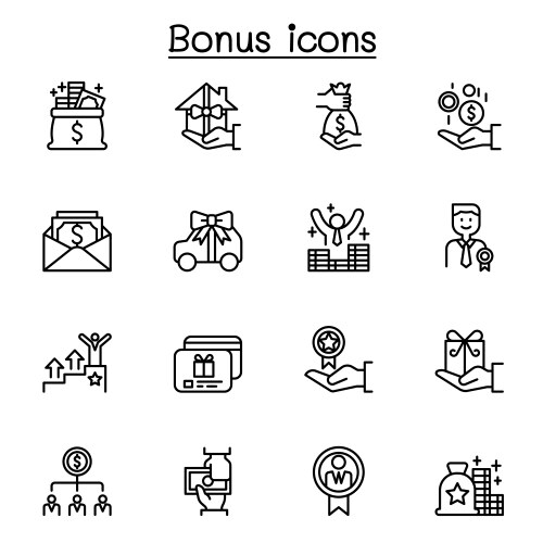 Recruitment career job icon set in thin line Vector Image