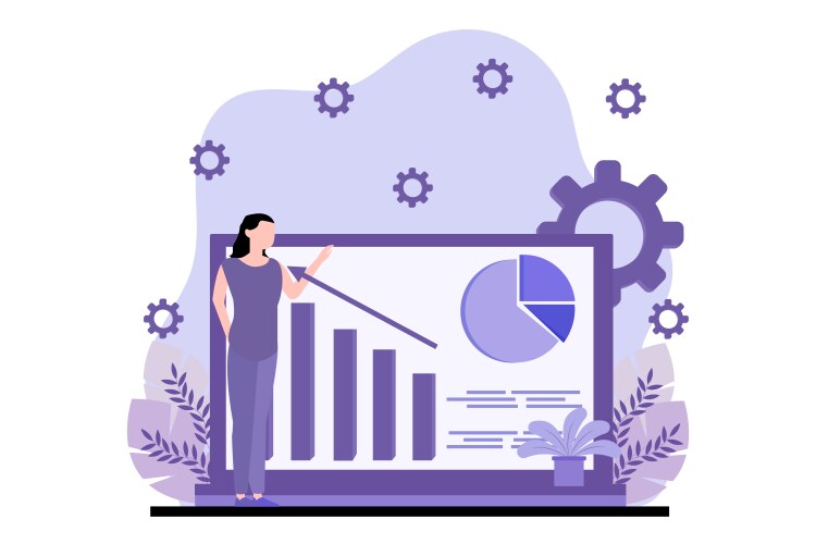 Business flat design Royalty Free Vector Image