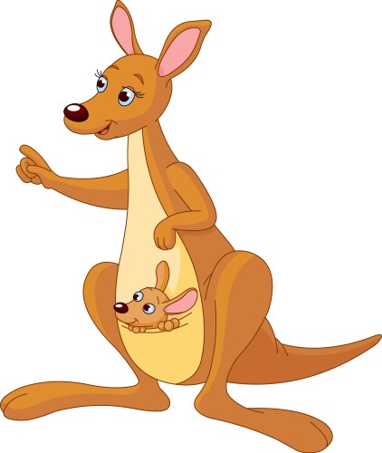 Cute kangaroo cartoon Royalty Free Vector Image