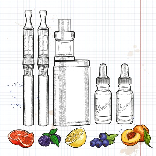 Realistic electronic cigarettes different colors Vector Image
