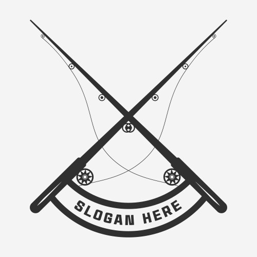 Fishing monogram svg logo design Royalty Free Vector Image