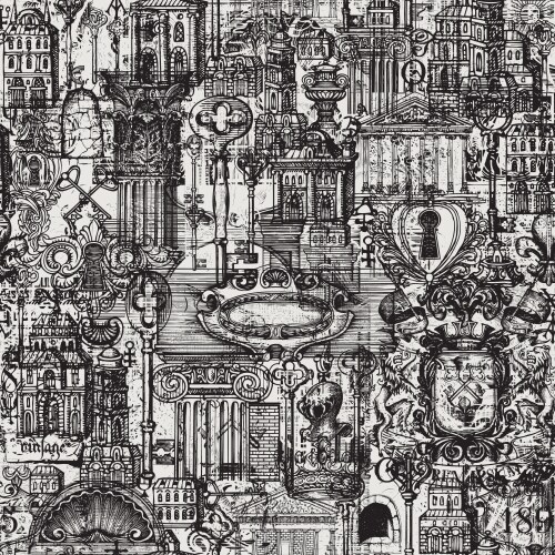 Abstract seamless pattern on ancient architecture Vector Image