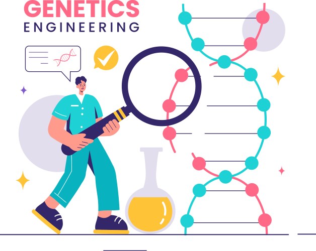 Genetic engineering and dna modifications Vector Image