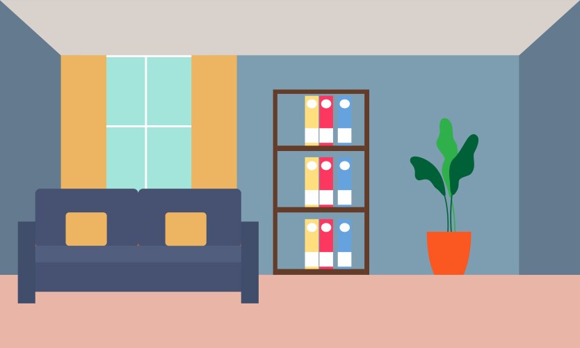 Living room interior logo Royalty Free Vector Image