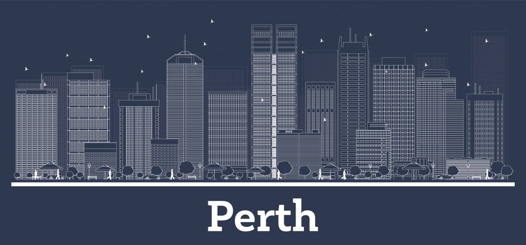 Perth City Skyline Silhouette Vector Images (96)