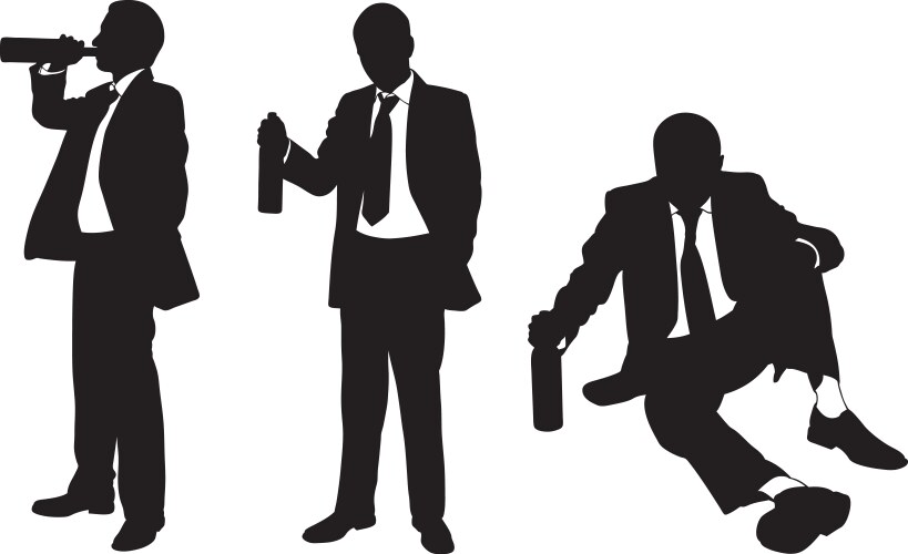 Drunk man with wine bottle alcoholic drink Vector Image