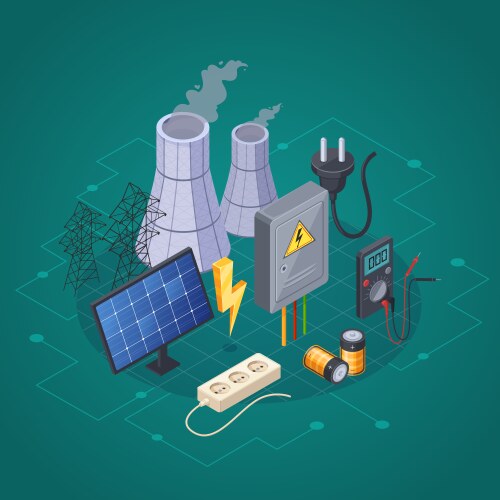 Electricity infographic set Royalty Free Vector Image