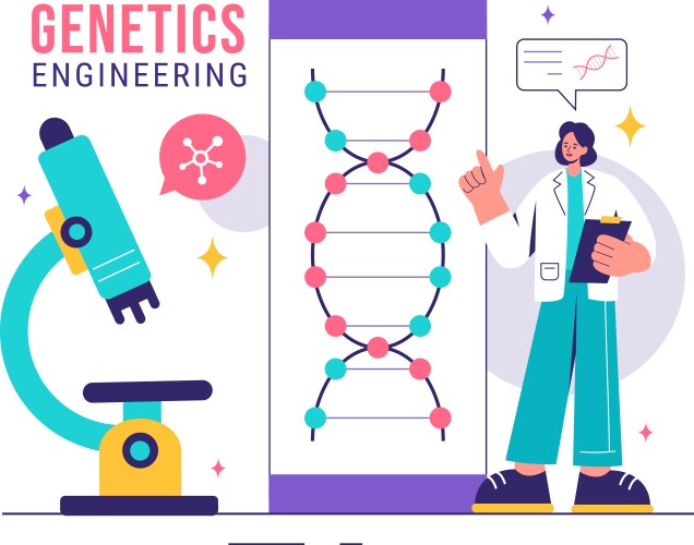 Genetic engineering and dna modifications Vector Image