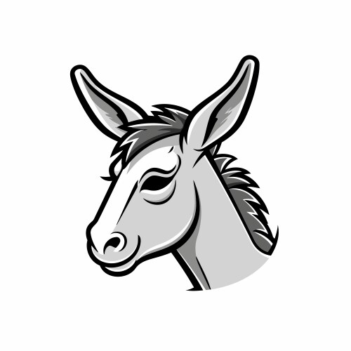 Donkey head isolated on white background Vector Image