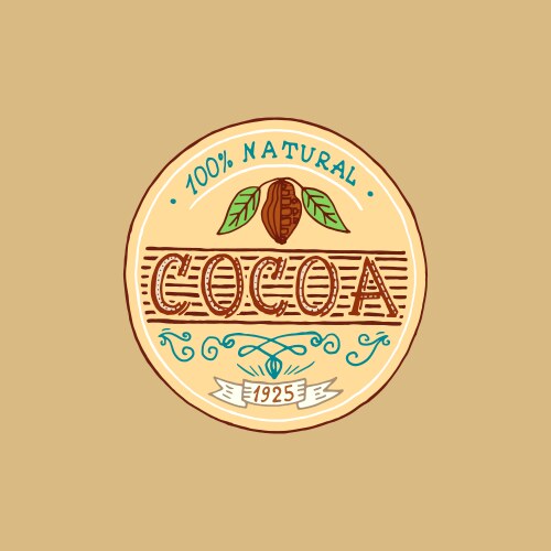 Cocoa beans and hot chocolate logos modern Vector Image