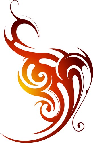 Lion tattoo with fire flames Royalty Free Vector Image