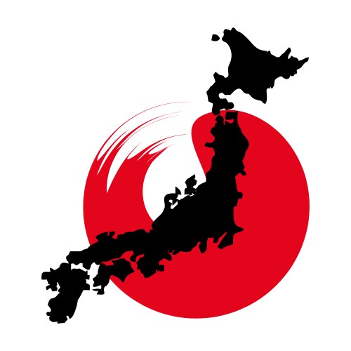 Japan map on white background Royalty Free Vector Image