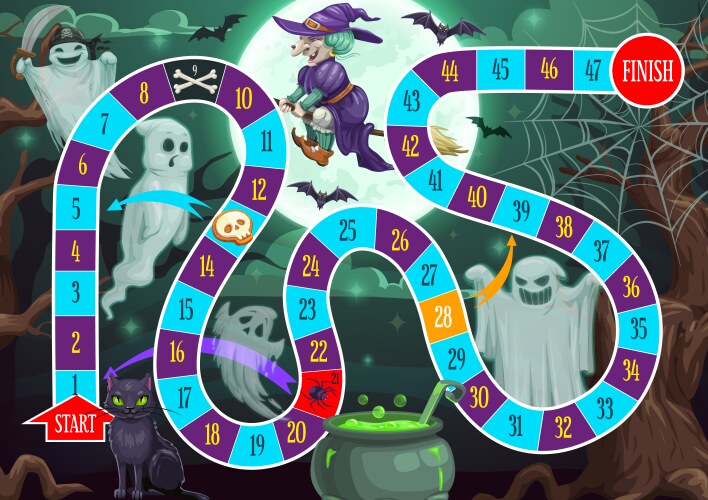 Brightly colored blank board game template Vector Image