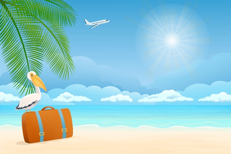 Tropical beach background Royalty Free Vector Image