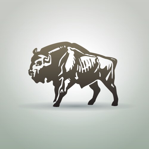 Group of buffalo running graphic Royalty Free Vector Image