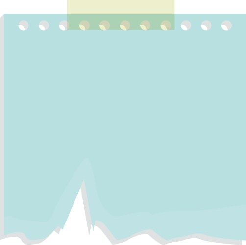 Blank torn ripped green paper piece note Vector Image