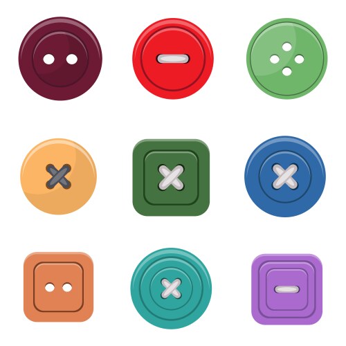 A set of colored buttons Royalty Free Vector Image