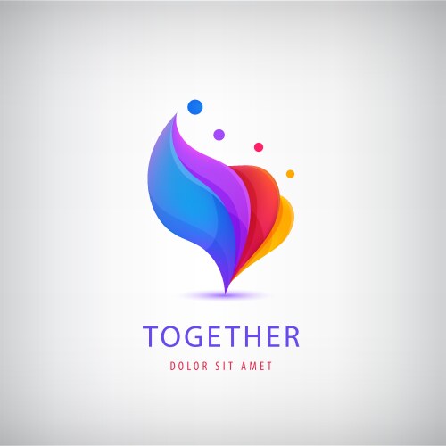 Men group logo human family teamwork Royalty Free Vector