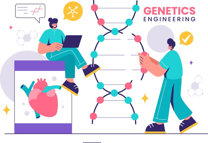 Genetic engineering and dna modifications Vector Image