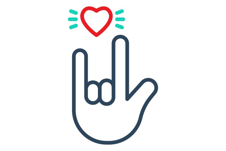 Yes sign language affirmative Royalty Free Vector Image