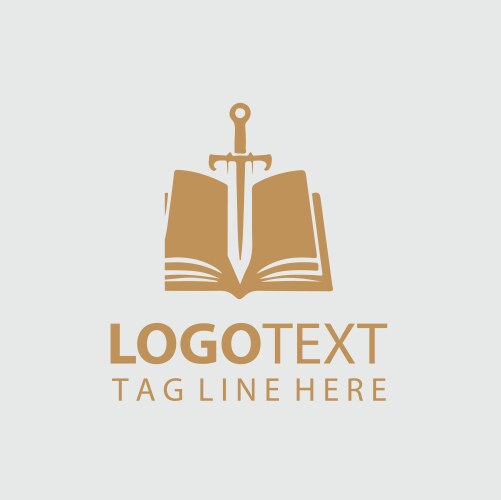 Sword book logo Royalty Free Vector Image - VectorStock
