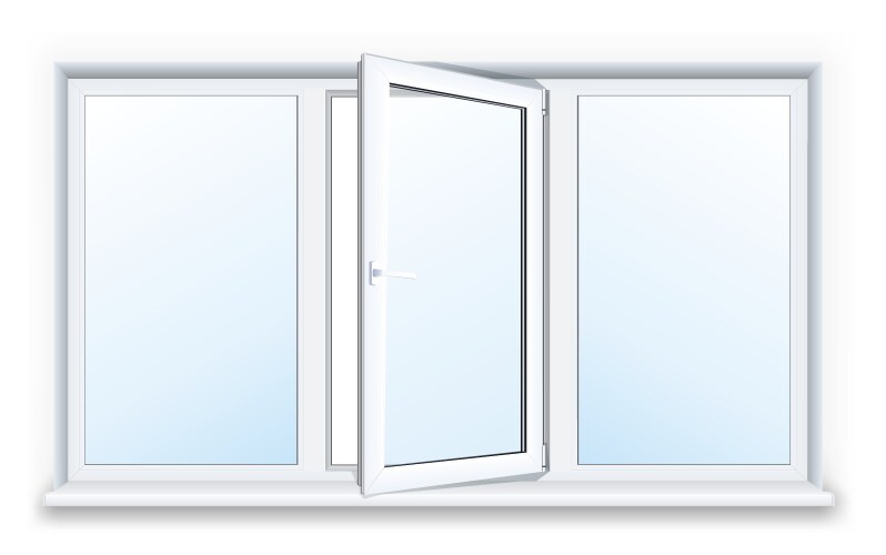 Three section window Royalty Free Vector Image