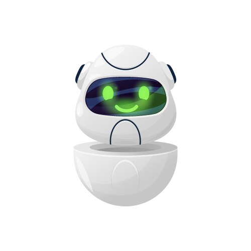 Friendly smiling chatbot isolated ai robot helper Vector Image