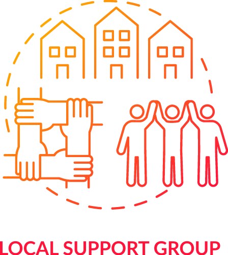 Community engagement red gradient concept icon Vector Image