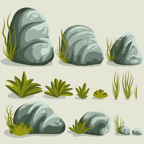 Rock stone set Royalty Free Vector Image - VectorStock