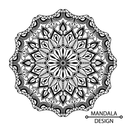 Simple paper cutting mandala design Royalty Free Vector
