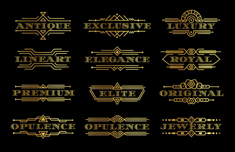 Luxury crown logo set Royalty Free Vector Image