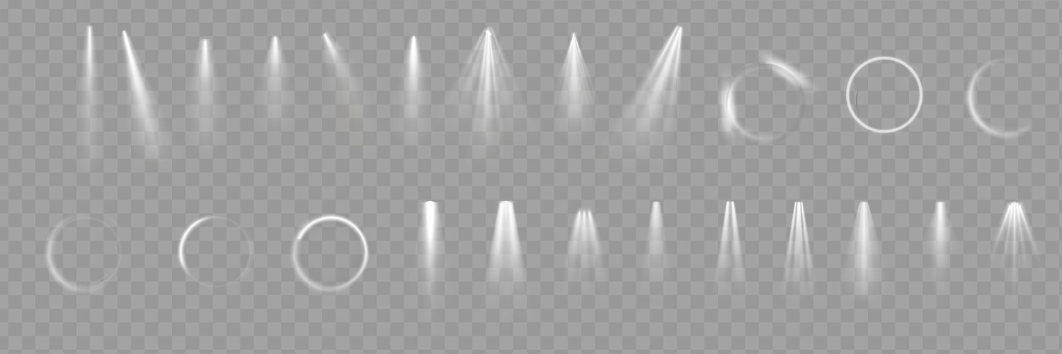 Light effect set glow isolated white transparent Vector Image