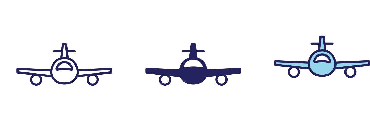 Plane transportation icon - navigation set Vector Image