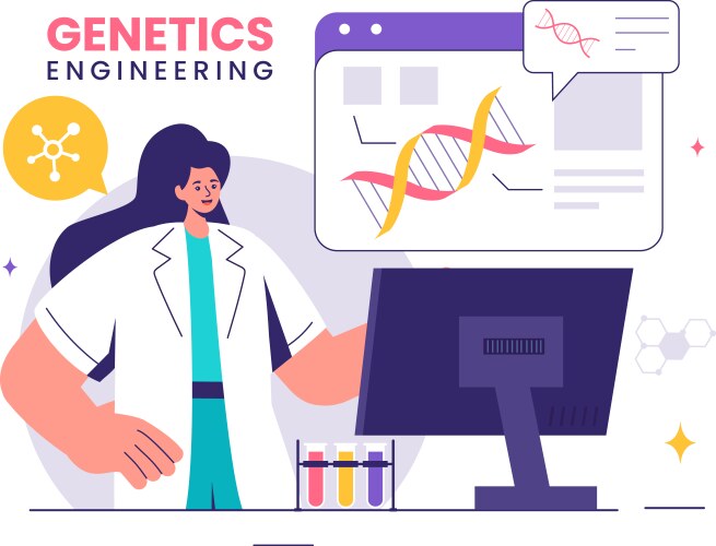 Genetic engineering and dna modifications Vector Image